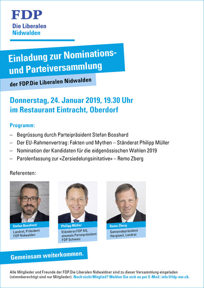 FDP.Die Liberalen Nidwalden - Medienmitteilungen Detail - Politische ...